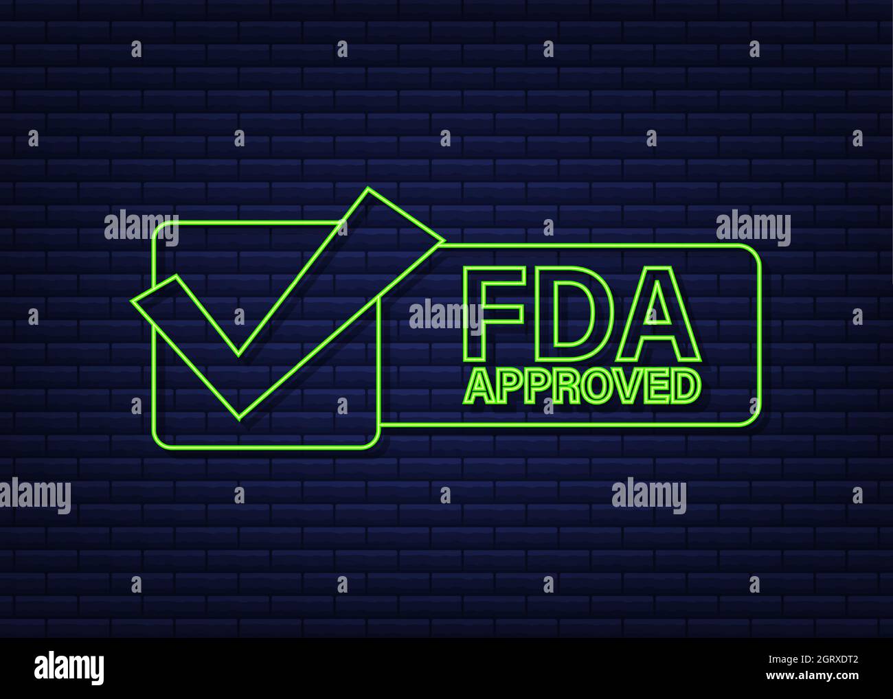 FDA approved neon rubber stamp on white background. Vector illustration ...
