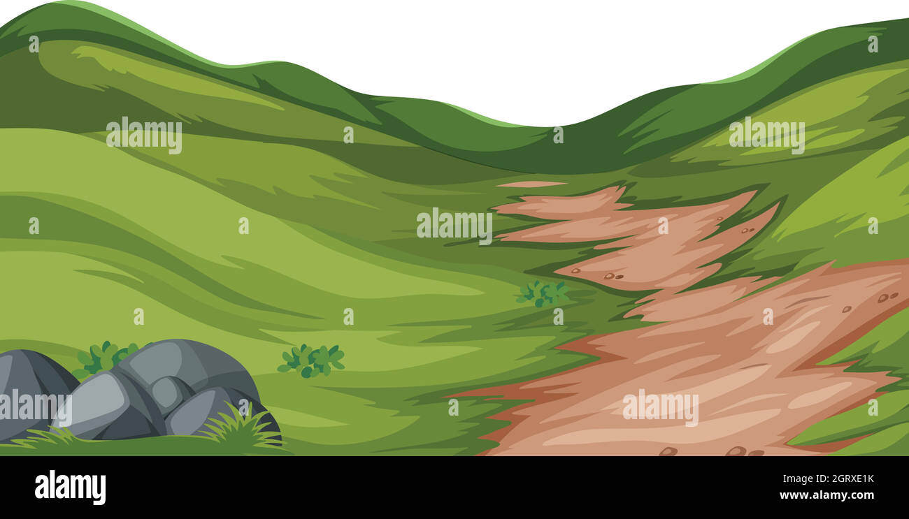 Nature hill landscape vector Stock Vector Image & Art - Alamy