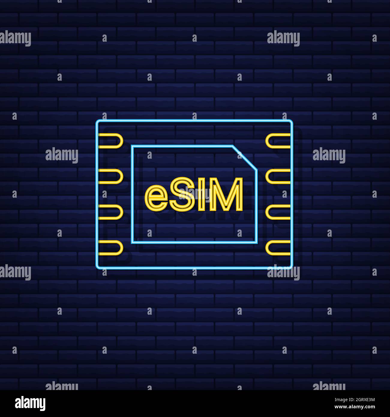eSIM Embedded SIM card icon symbol concept. New chip mobile cellular ...