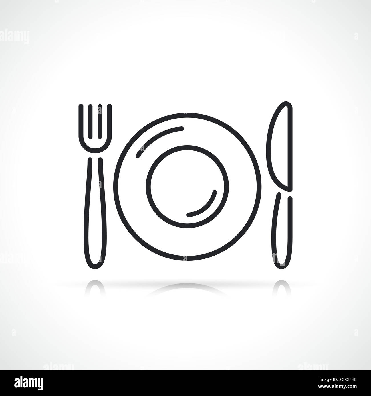 Food cutlery icon outline Stock Vector Images - Alamy