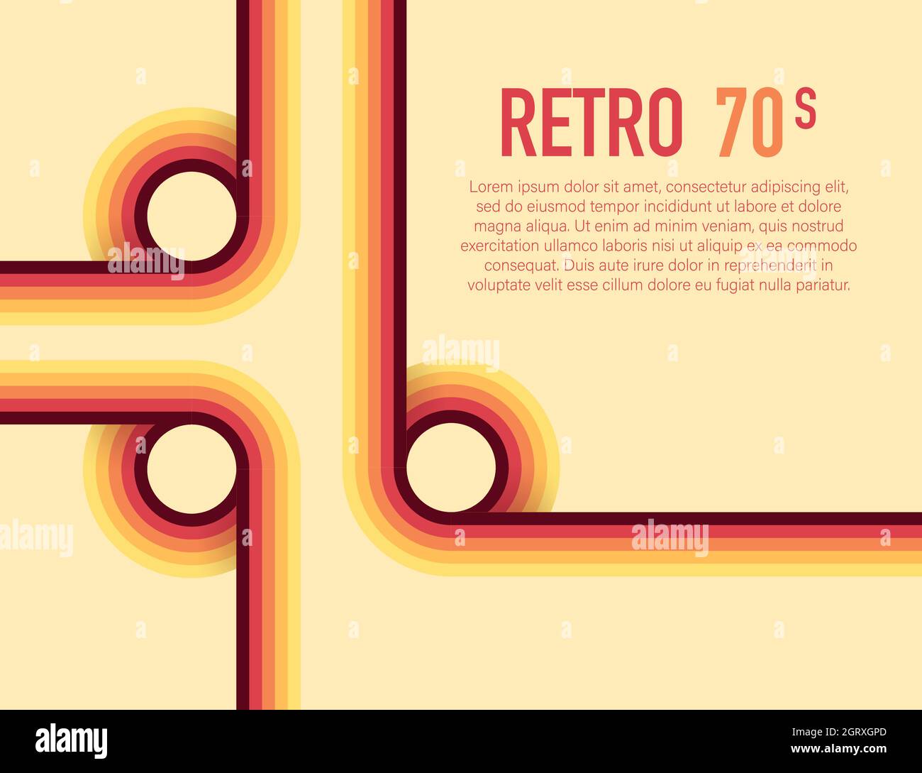 70s, 1970 abstract vector stock retro lines background. Vector ...