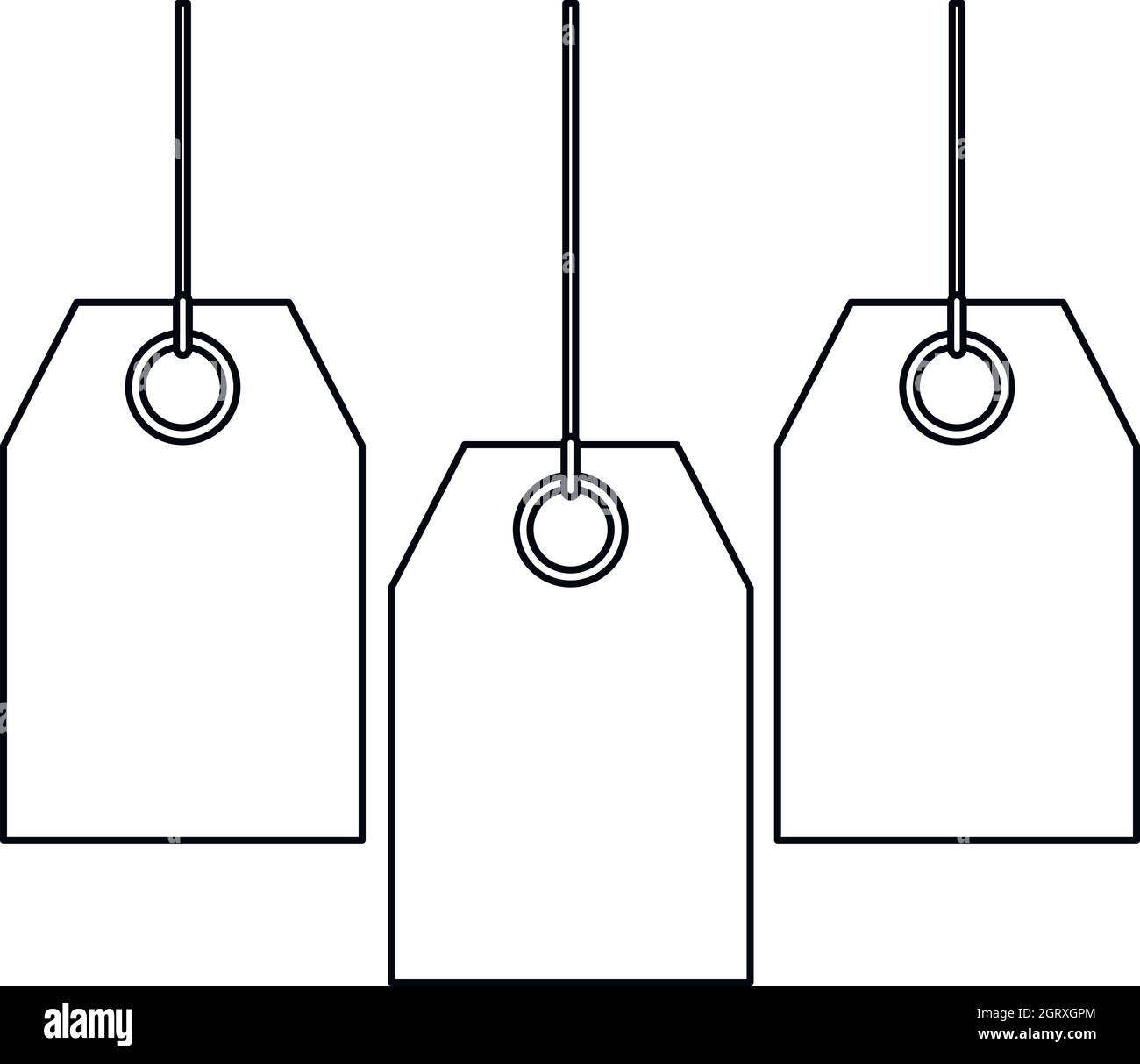 Three tags icon, outline style Stock Vector Image & Art - Alamy