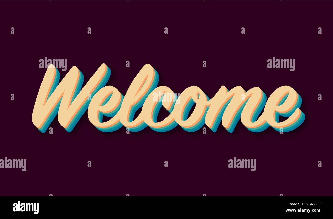 Retro text welcome. Retro light bulb. Vector stock illustration Stock ...