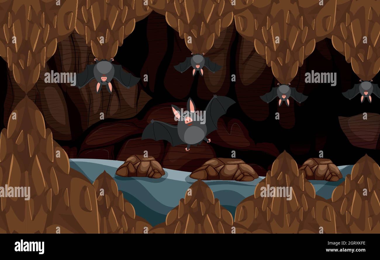 Limestone bat cave Stock Vector Images - Alamy