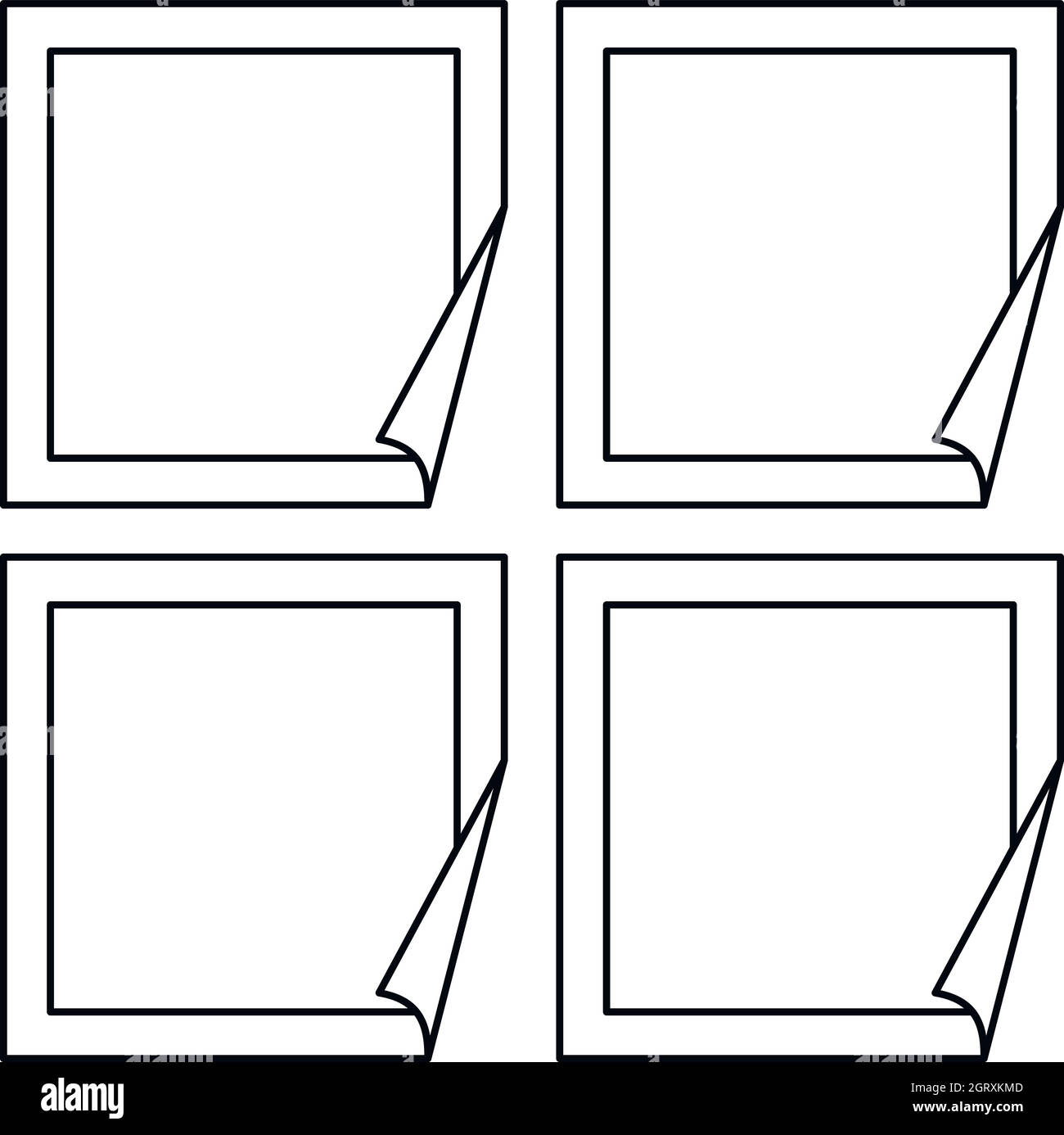 Square banner icons set, outline style Stock Vector Image & Art - Alamy