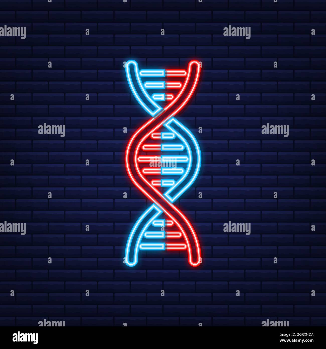 DNA Badge, icon, stamp, logo on dark background. Vector illustration ...