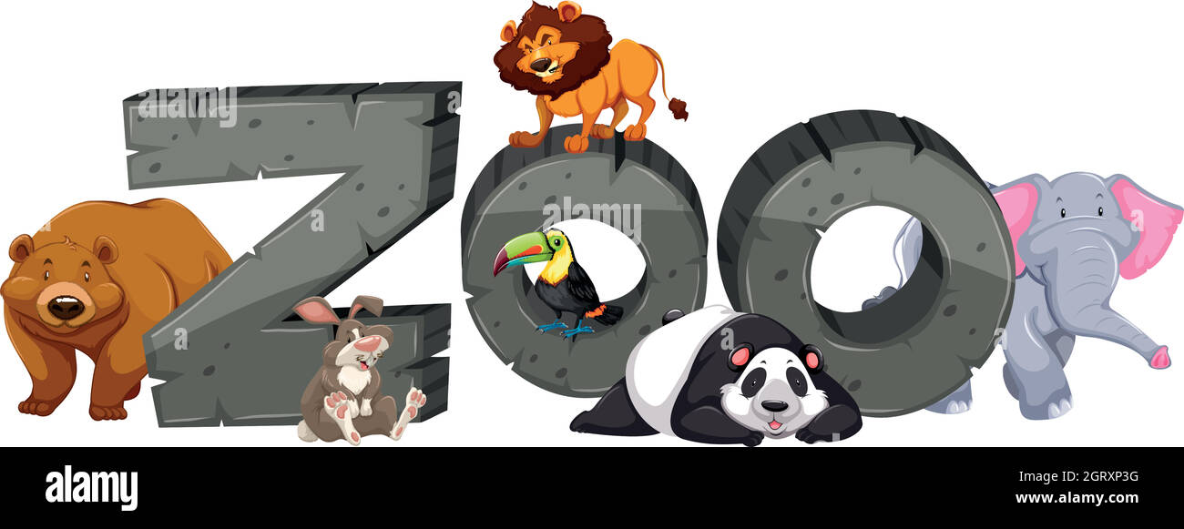 Zoo sign and many animals Stock Vector Image & Art - Alamy