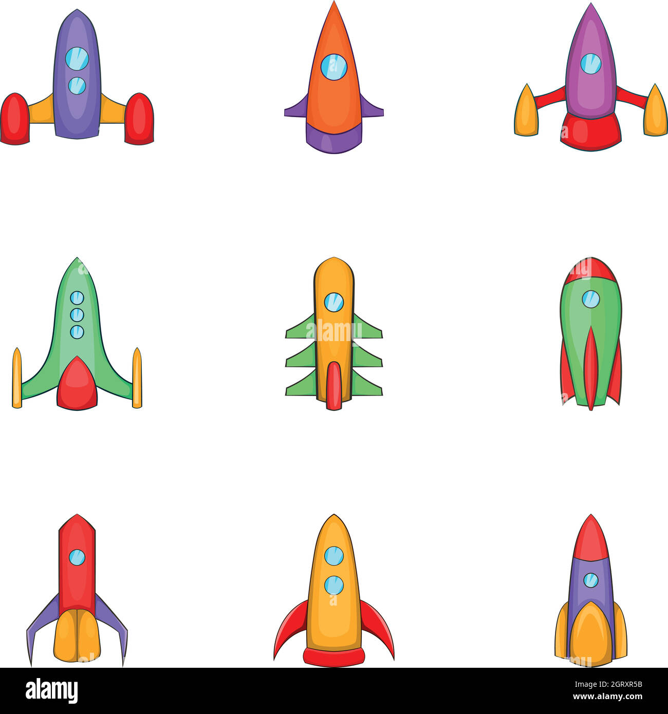 Space rocket icons set, cartoon style Stock Vector Image & Art - Alamy