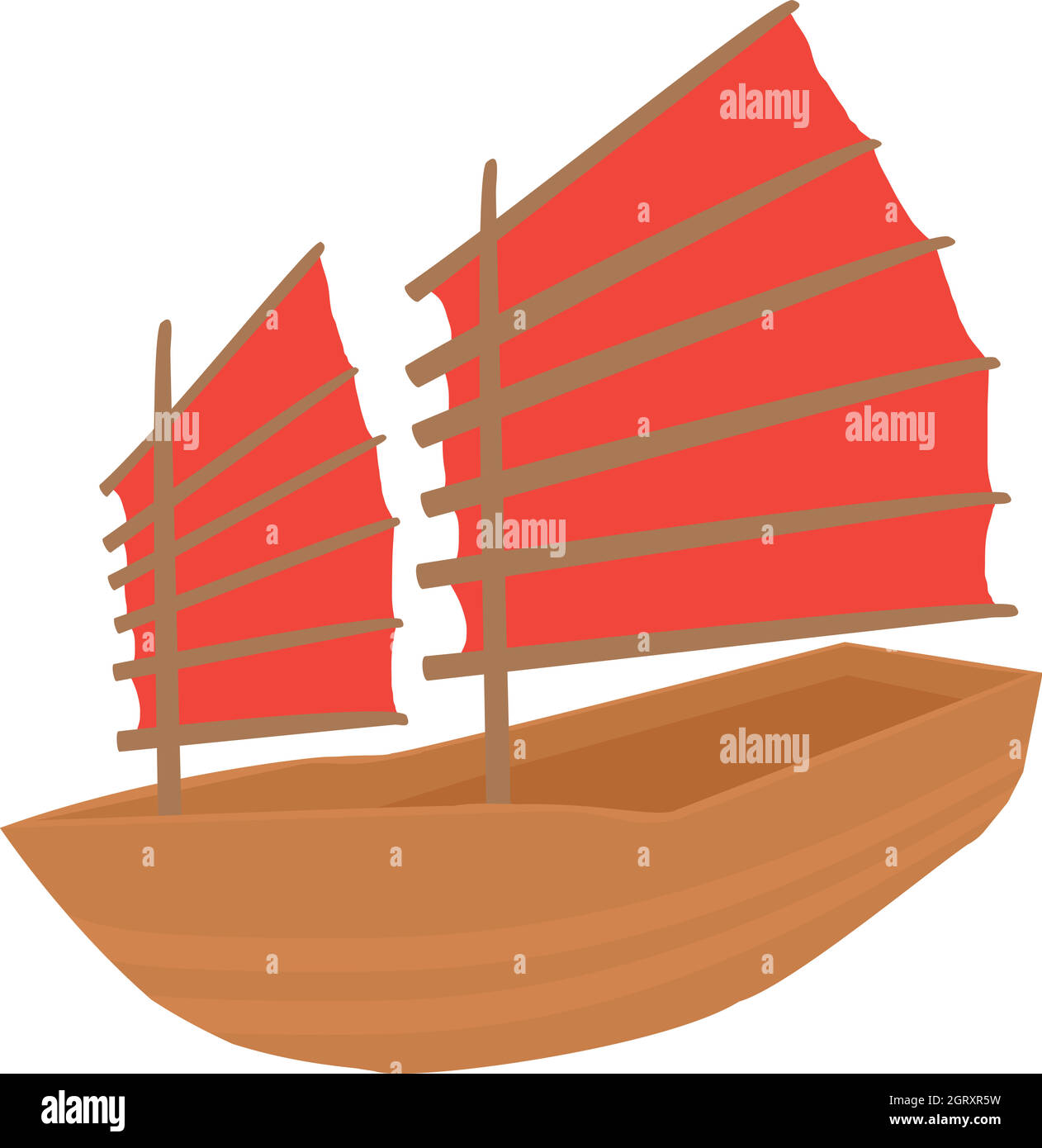 Red wooden vintage ship Stock Vector Images - Alamy