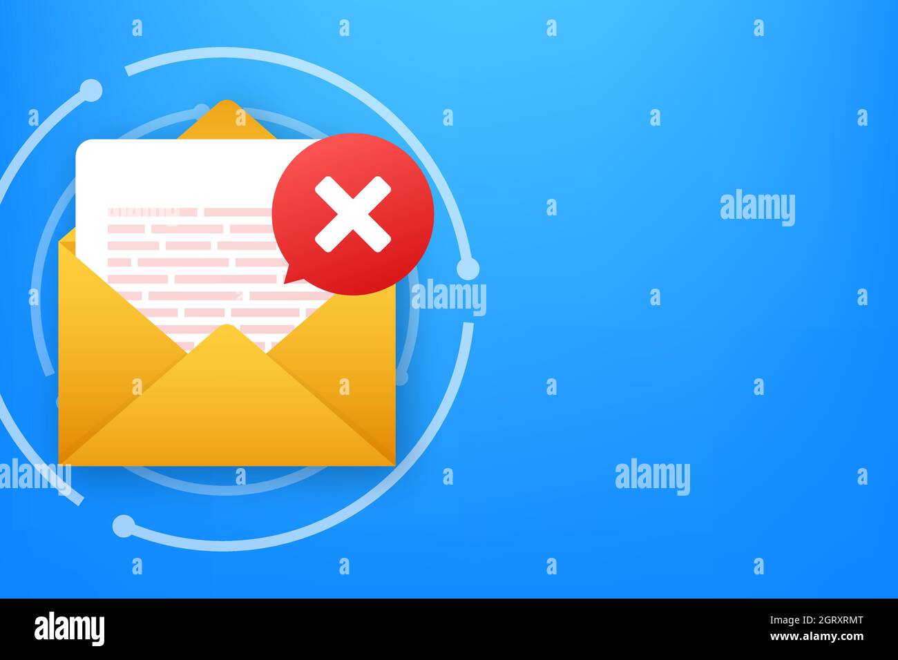 An envelope with rejected mark. Vector illustration Stock Vector Image ...