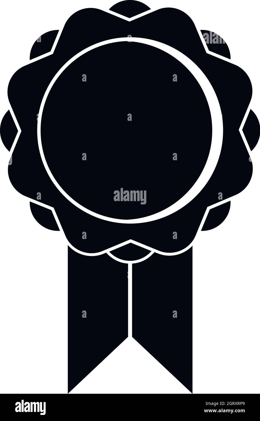 Rosette with ribbon icon, simple style Stock Vector Image & Art - Alamy