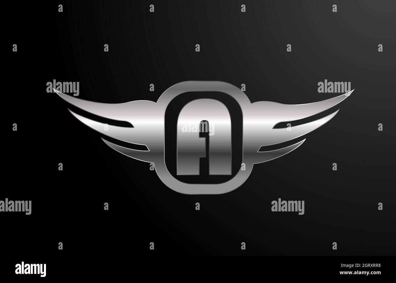A letter logo alphabet for business and company with wings and silver ...