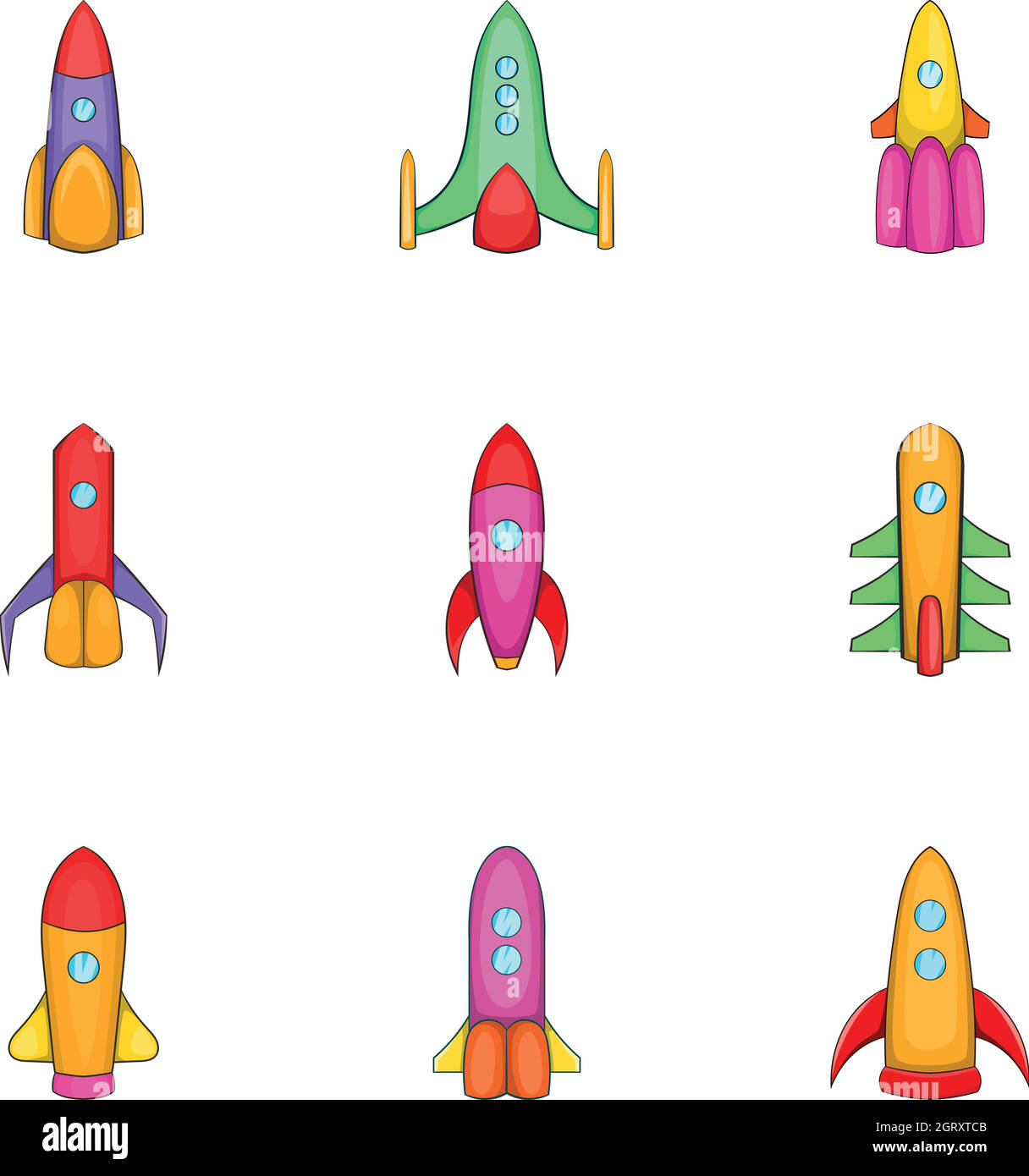 Space shuttle icons set, cartoon style Stock Vector Image & Art - Alamy
