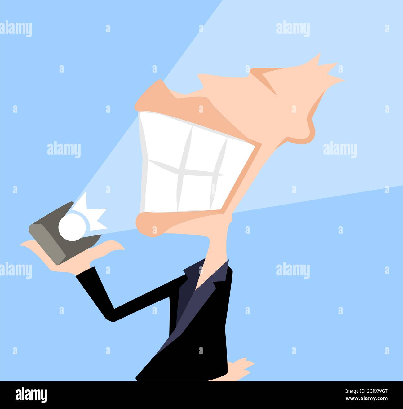 Vanity self photo cartoon color vector illustration, horizontal Stock ...