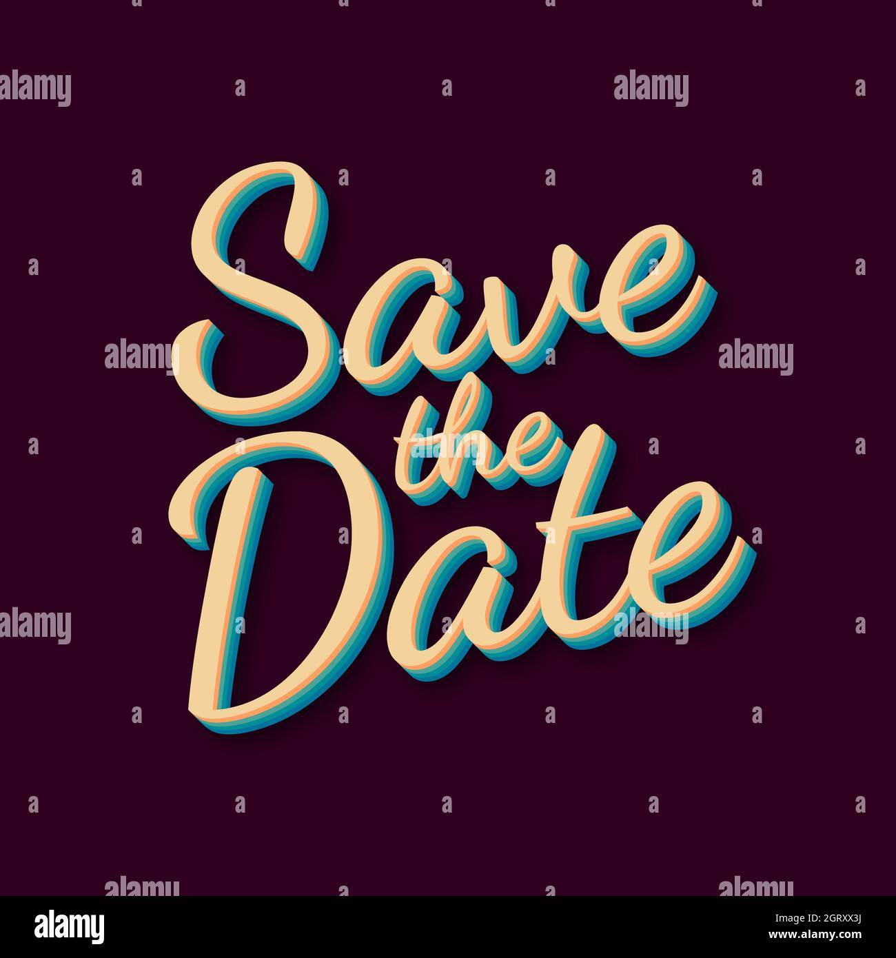 Save the date. Retro sign. Flat vector stock illustrations on white ...