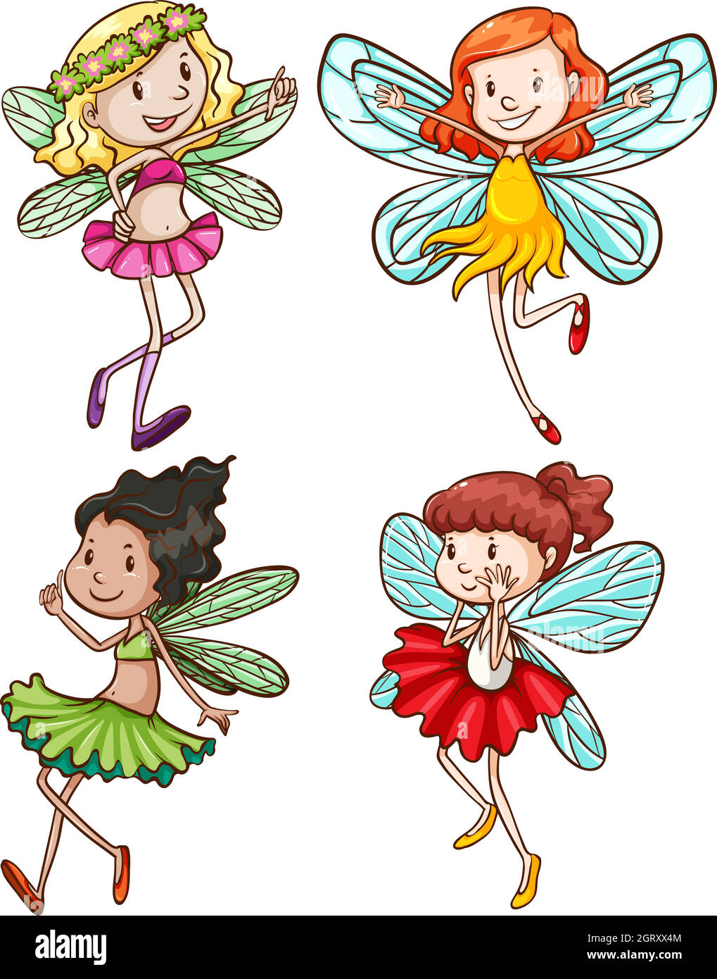 Simple sketches of fairies Stock Vector Image & Art - Alamy