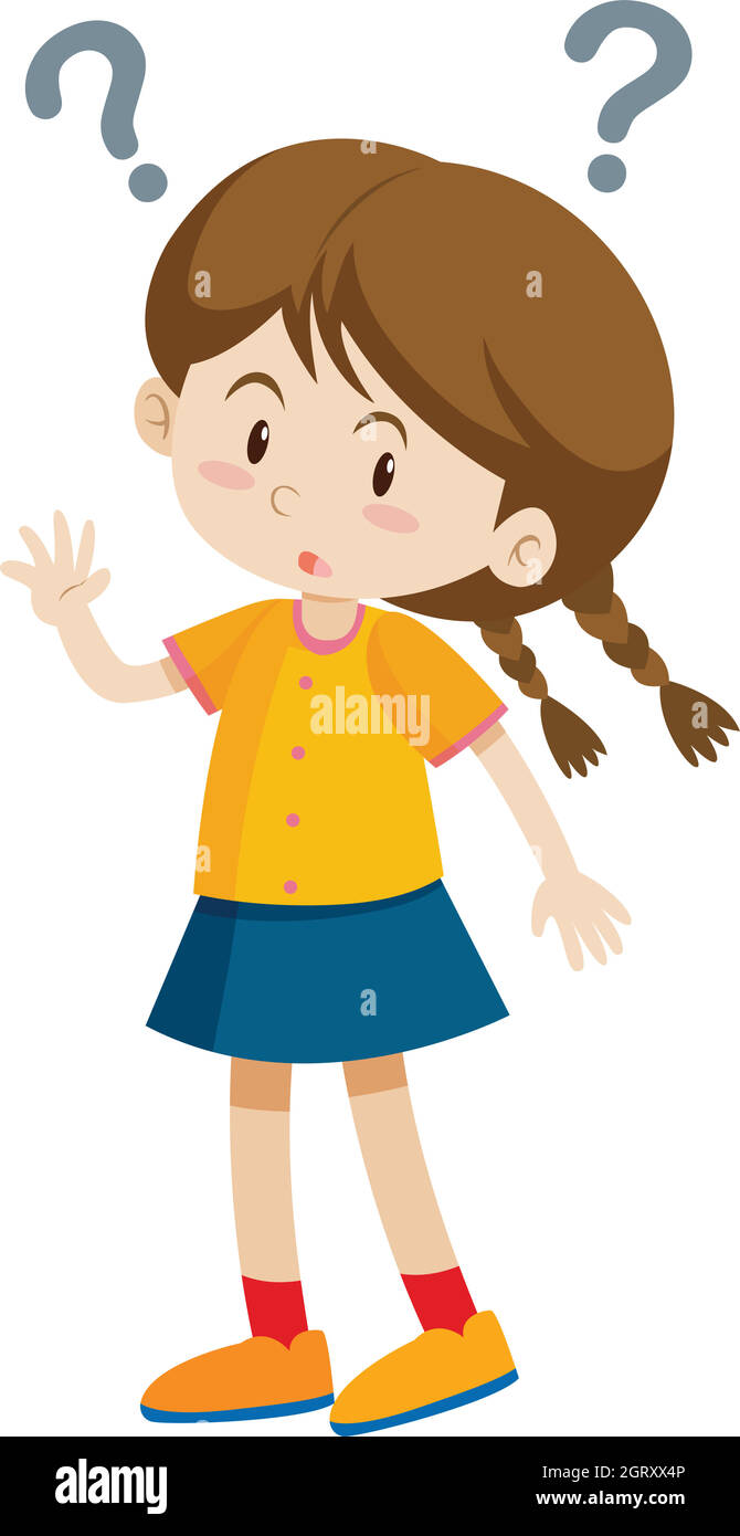 Little girl with question marks Stock Vector Image & Art - Alamy