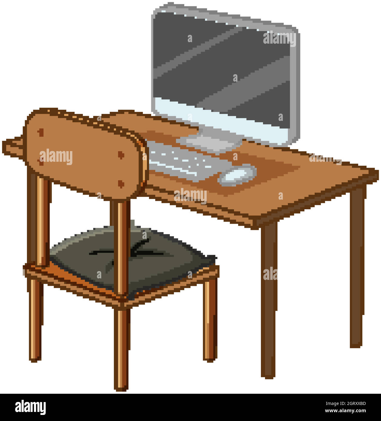 Computer on desk isolated on white background Stock Vector Image & Art ...