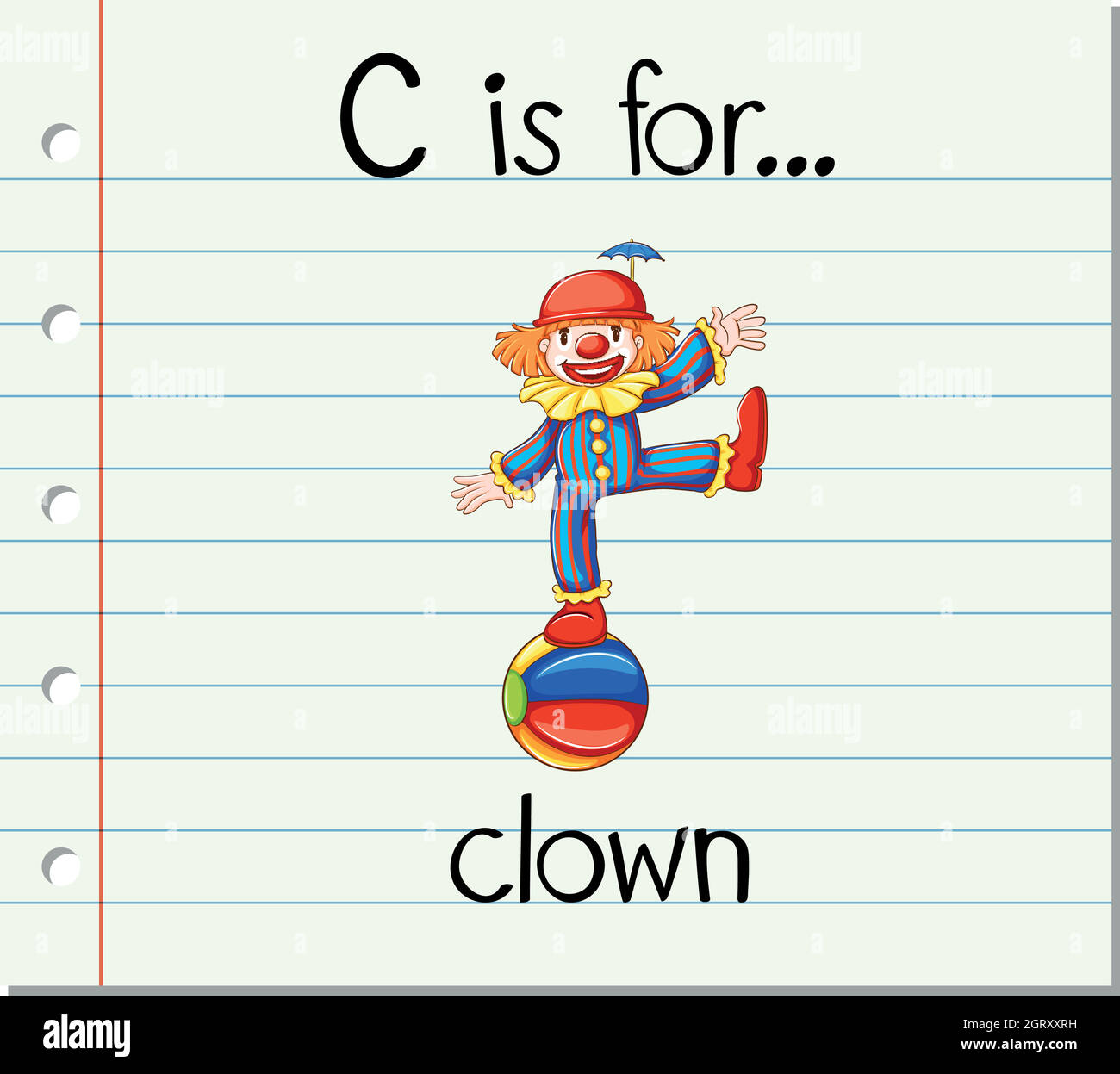 Flashcard letter C is for clown Stock Vector Image & Art - Alamy