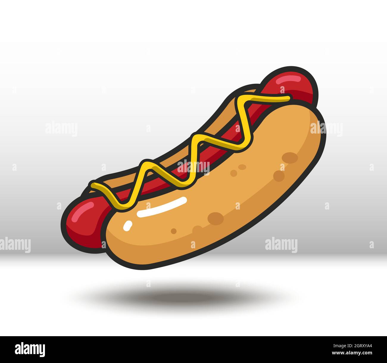 Vector colorful icon of hot dog. Isolated on white background Stock ...