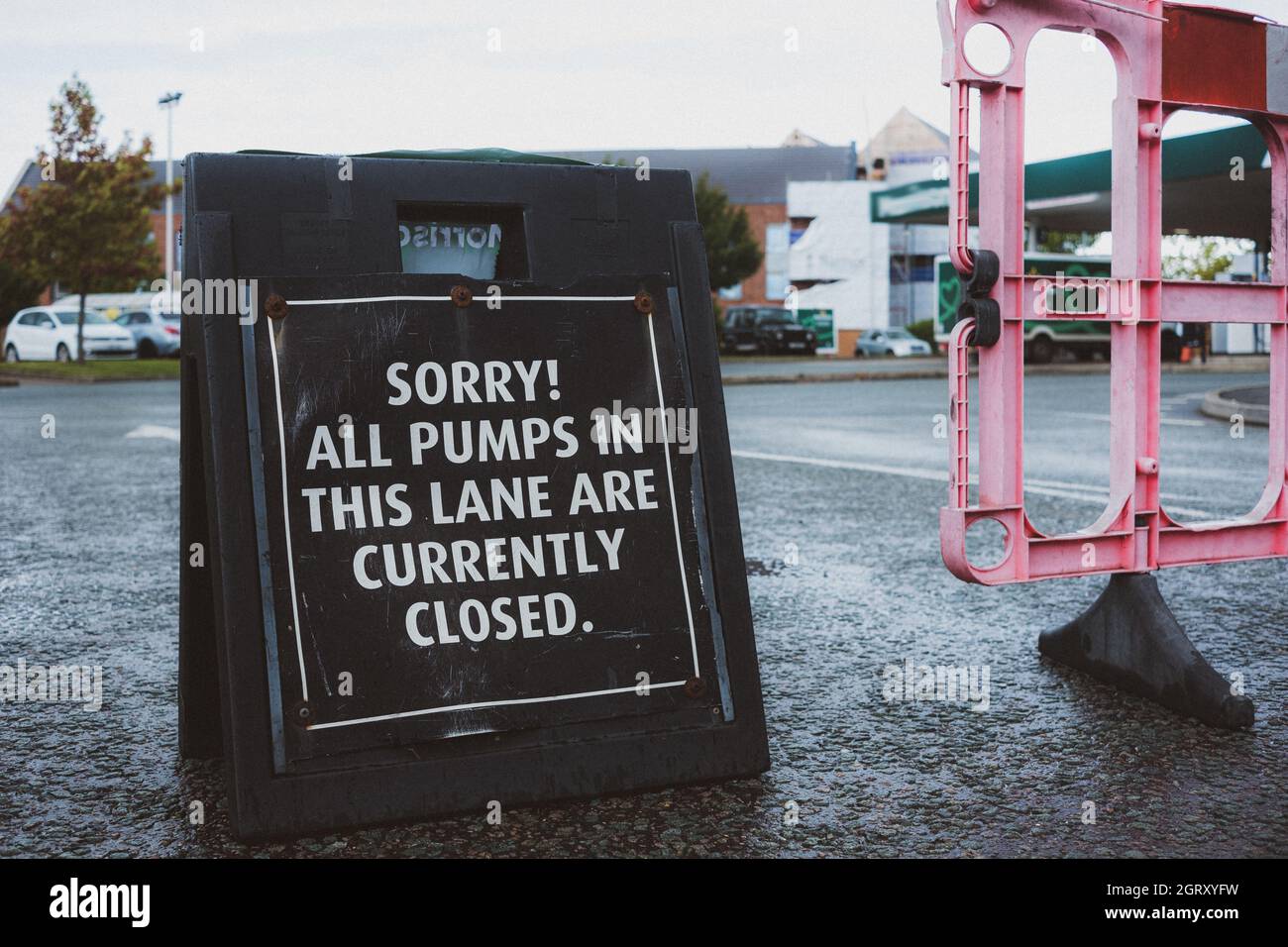 Uk petrol station warning sign hi-res stock photography and images - Alamy