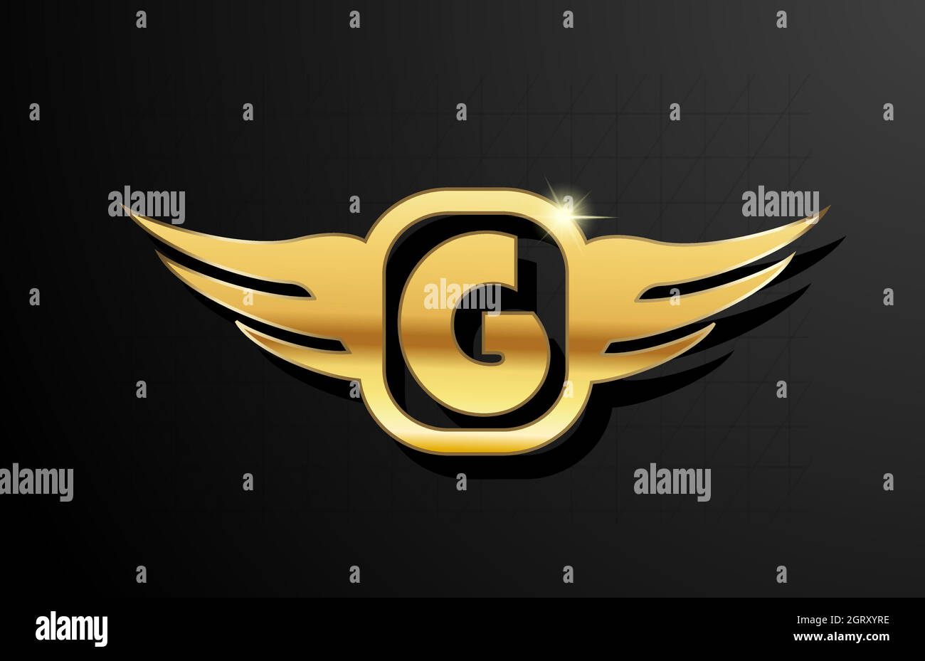 G gold letter logo alphabet for business and company with yellow color ...