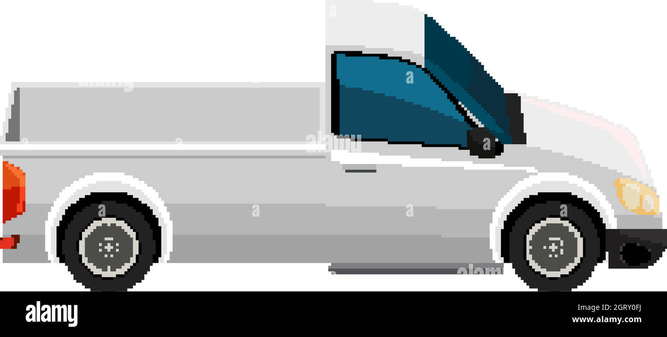 One white pick up truck on white background Stock Vector Image & Art ...