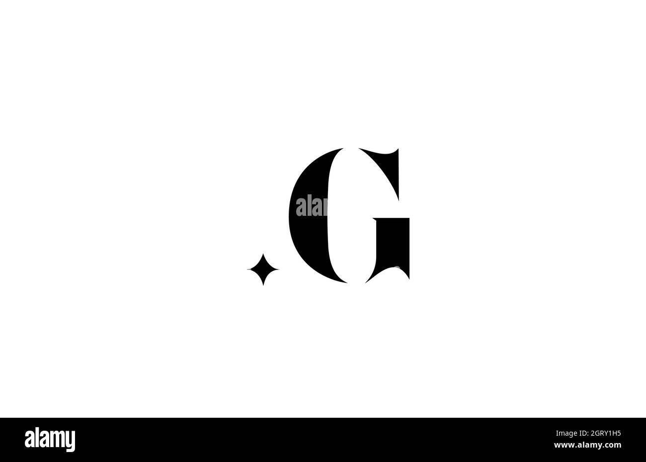 black and white G alphabet letter logo for business with star. Creative ...