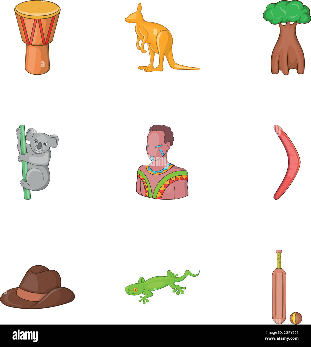 Australia icons set, cartoon style Stock Vector Image & Art - Alamy