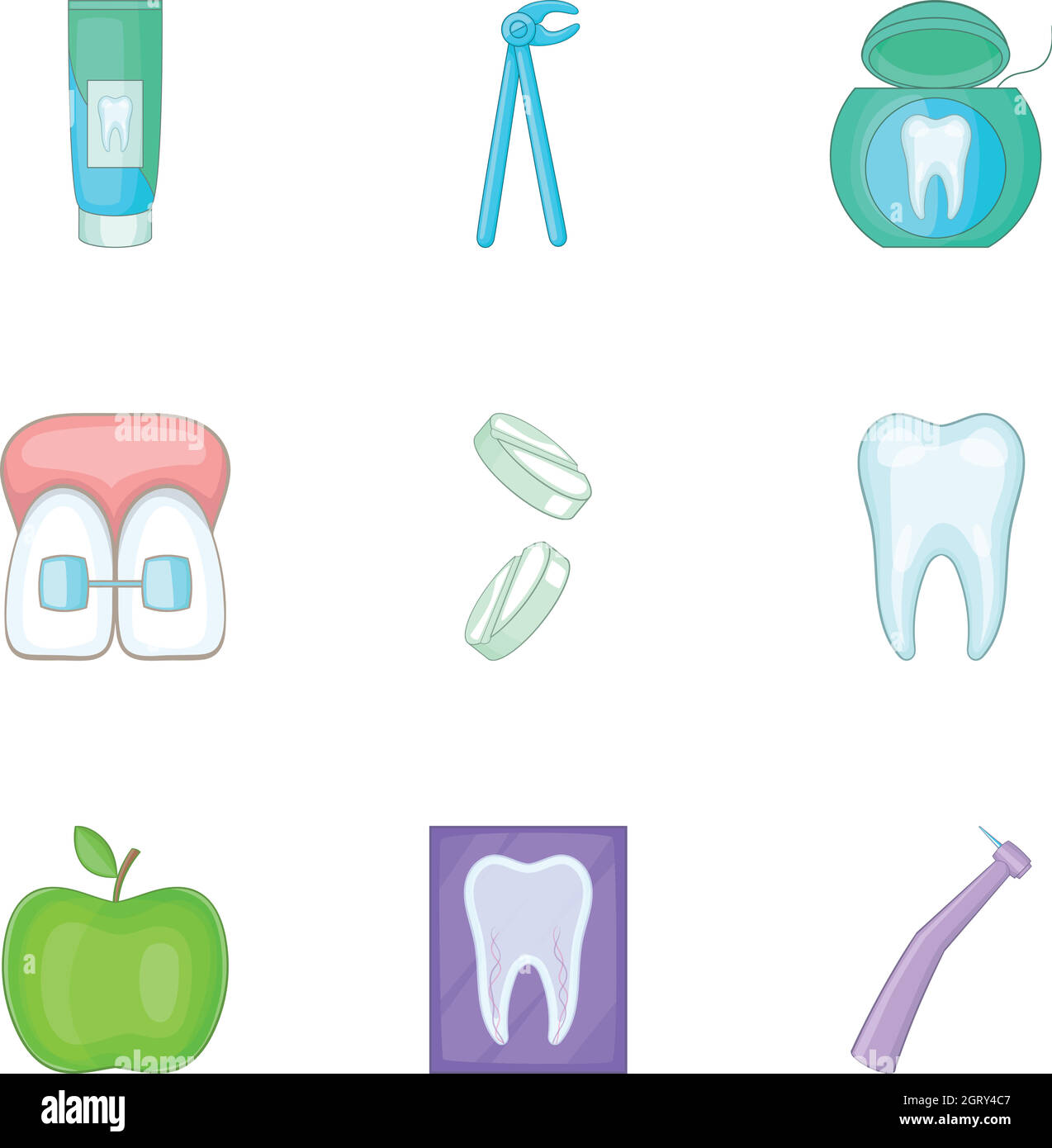 Dental icons set, cartoon style Stock Vector Image & Art - Alamy