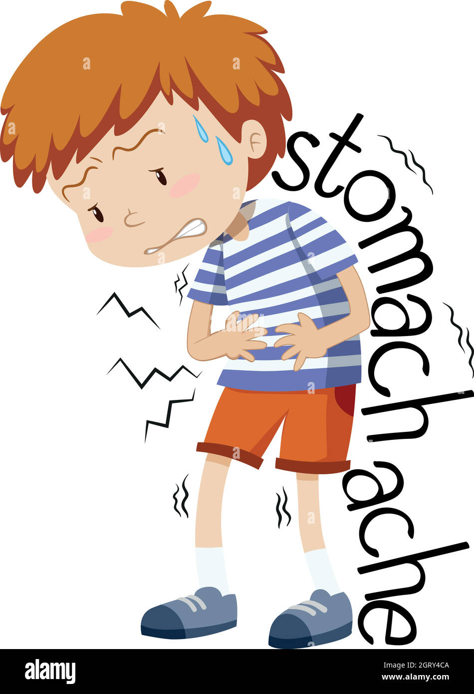 Kid Stomach Ache Clipart