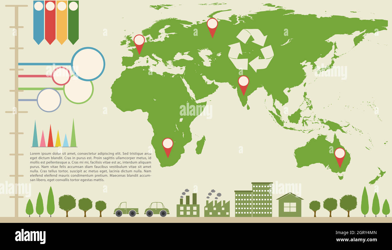 An infographics with a map Stock Vector Image & Art - Alamy