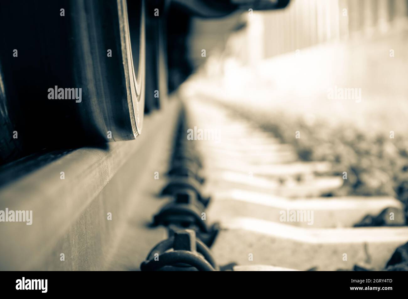 Close-up Of Empty Railroad Track Stock Photo - Alamy