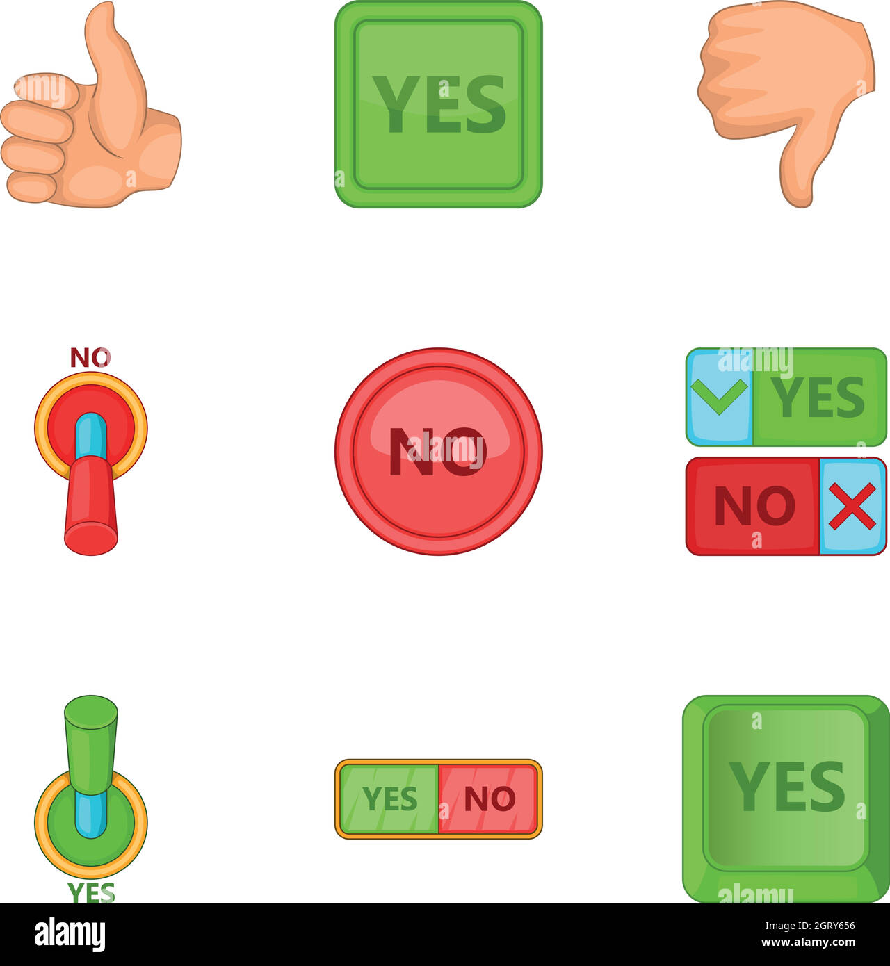 Right and wrong signs icons set, cartoon style Stock Vector Image & Art ...