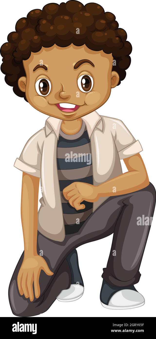 Tanned boy on white background Stock Vector Image & Art - Alamy