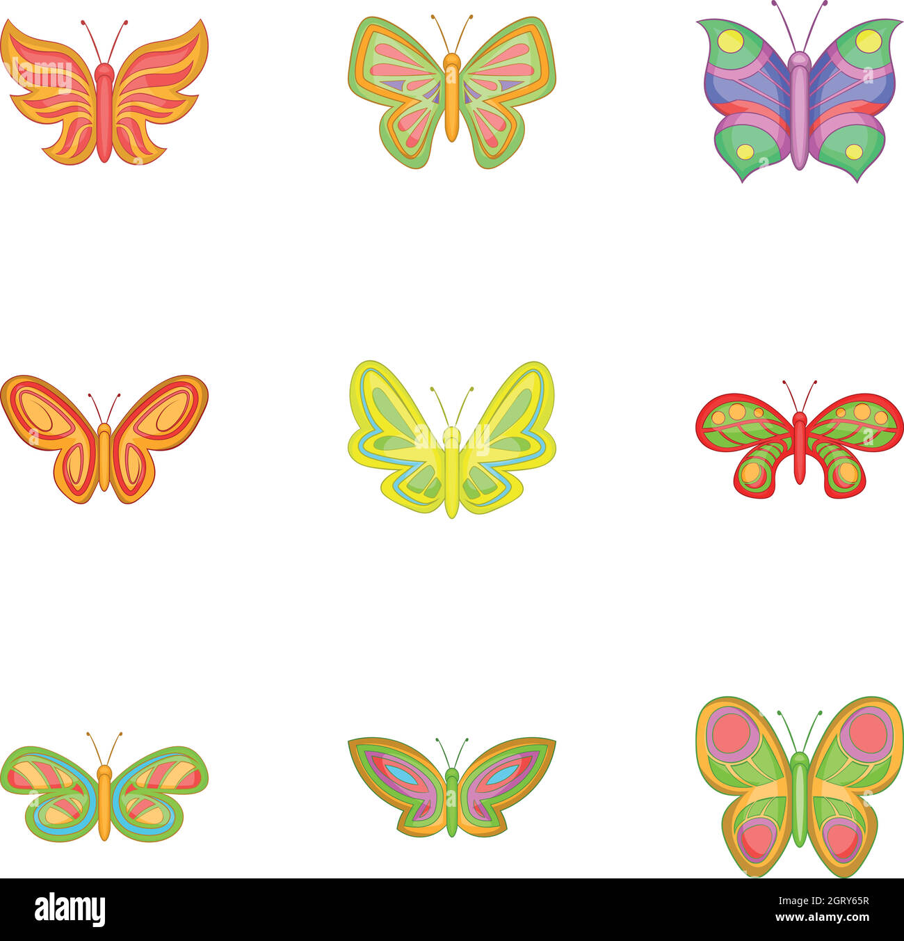 Flying butterfly icons set, cartoon style Stock Vector Image & Art - Alamy
