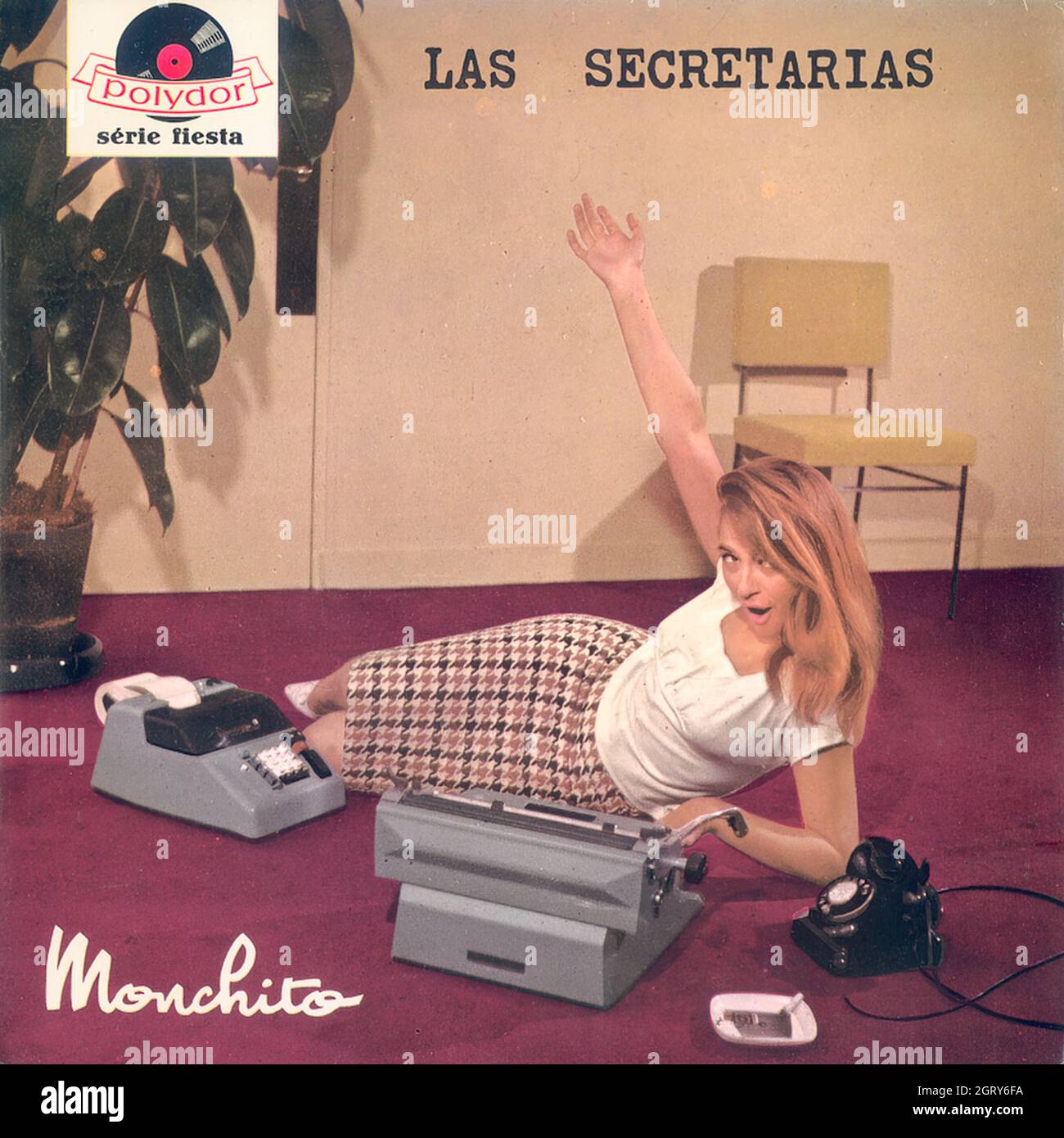Monchito - Las secretarias - Vintage Vinyl Record Cover Stock Photo - Alamy