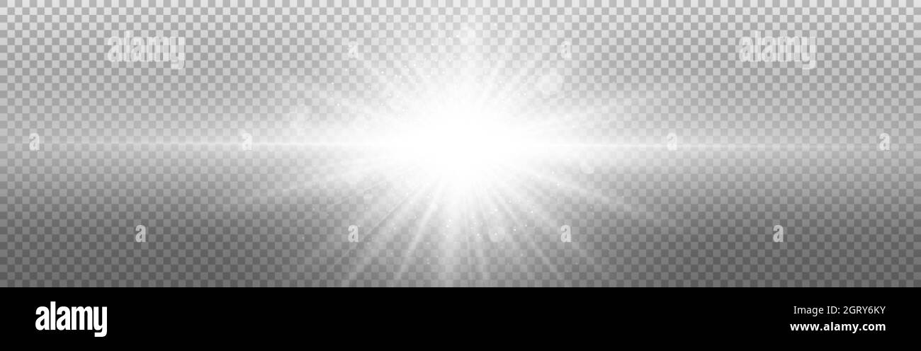Silver light on transparent background. Glowing light effect. White ...