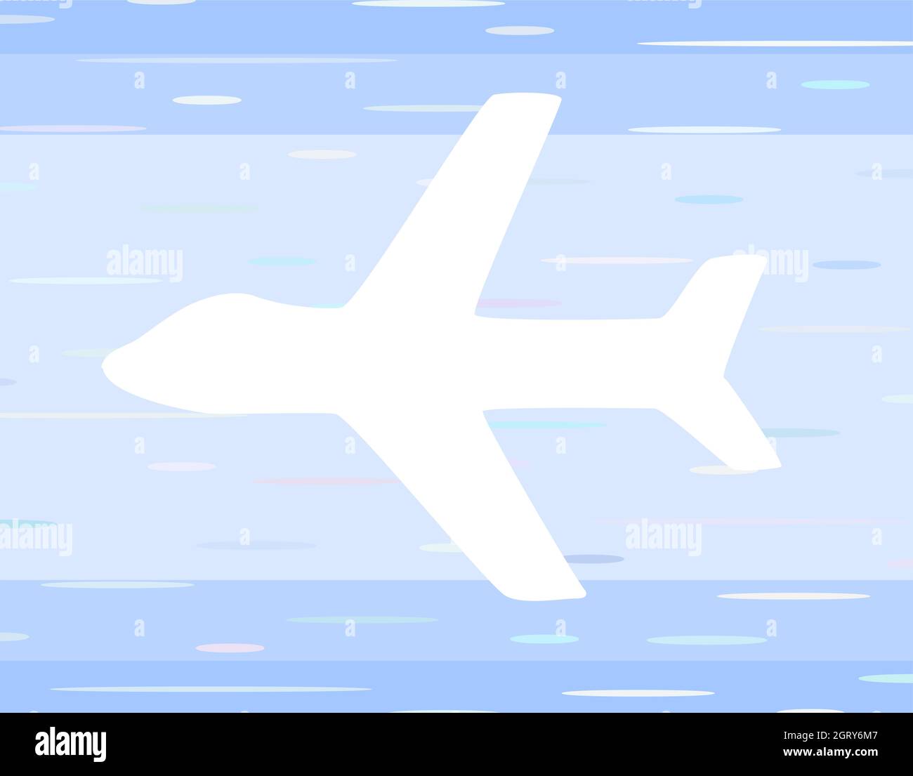 Airplane speed cartoon color vector illustration, horizontal Stock ...
