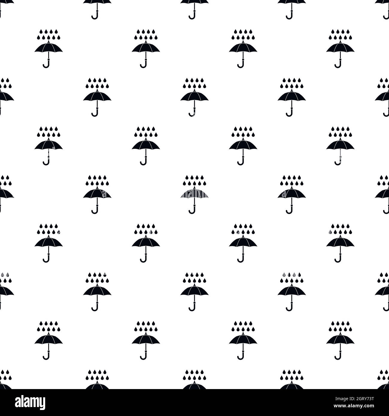 Umbrella and rain drops pattern, simple style Stock Vector Image & Art ...