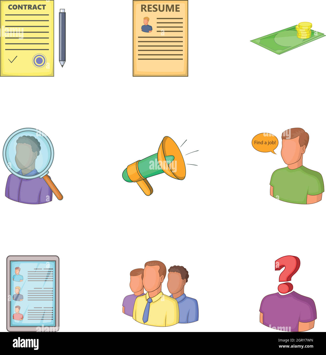 Job search icons set, cartoon style Stock Vector Image & Art - Alamy