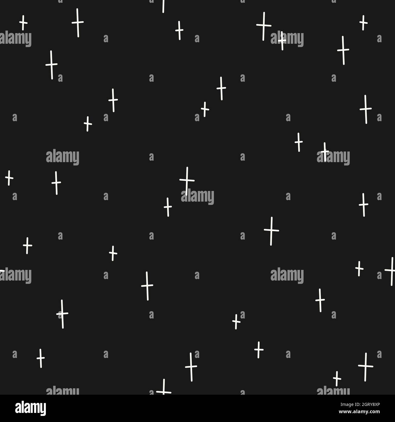 White crosses on a black background. Vector seamless pattern Stock ...