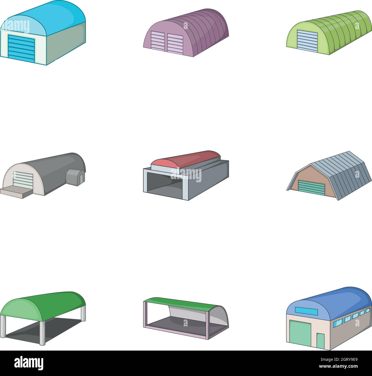 Storehouse, icons set, cartoon style Stock Vector Image & Art - Alamy