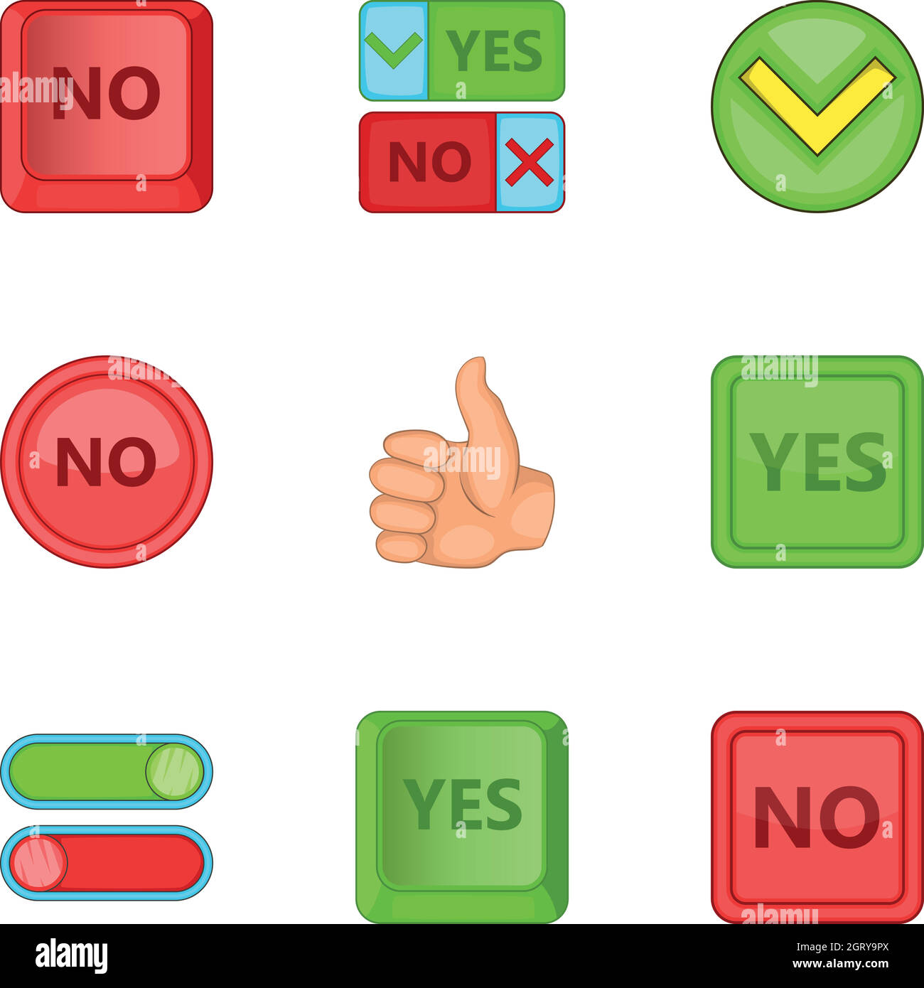 No check mark icon cartoon hi-res stock photography and images - Alamy