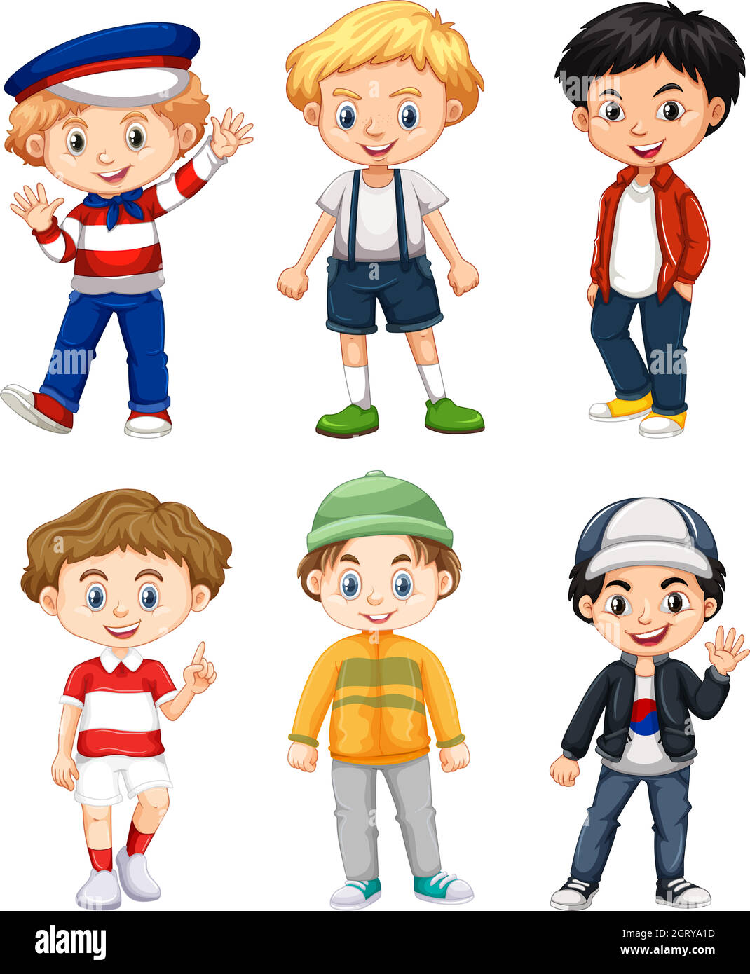 Six boys in different costume Stock Vector Image & Art - Alamy