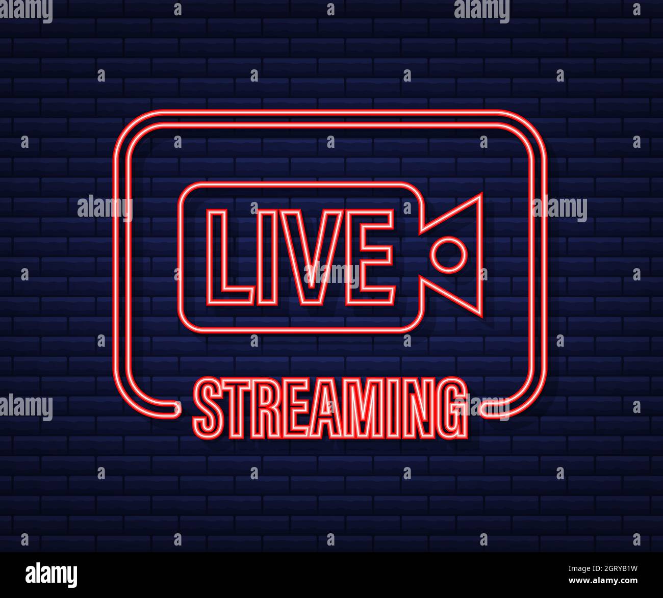 Live streaming logo. Neon icon. Stream interface. Vector stock ...