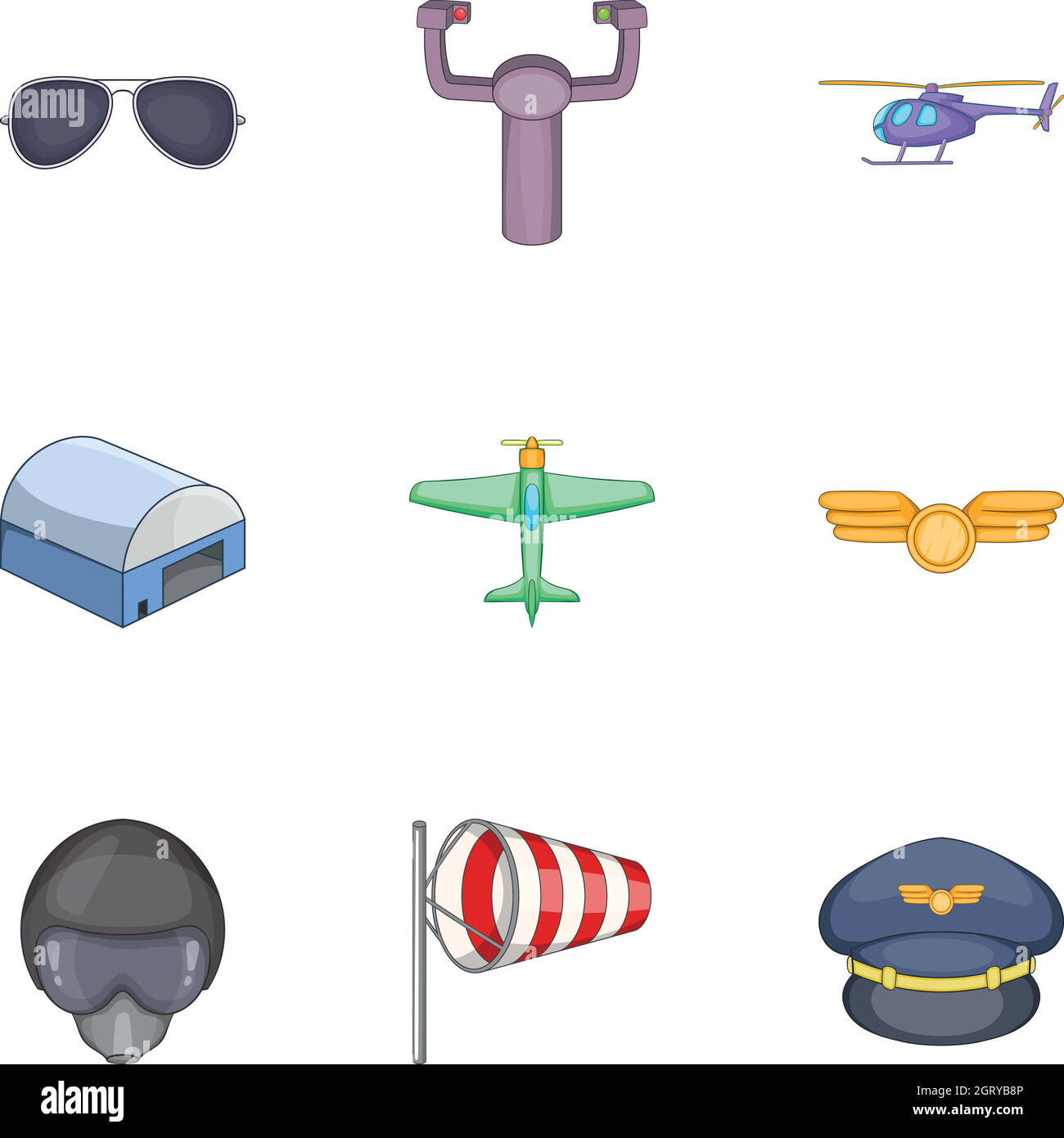 Flight icons set, cartoon style Stock Vector Image & Art - Alamy