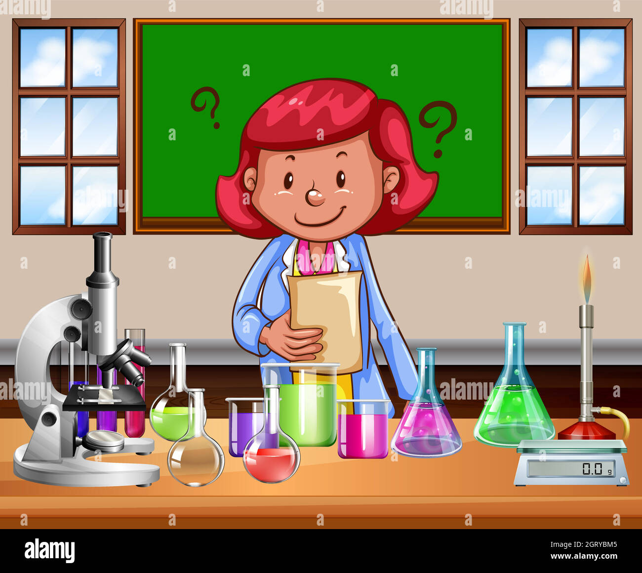 Science teacher doing the lab Stock Vector Image & Art - Alamy
