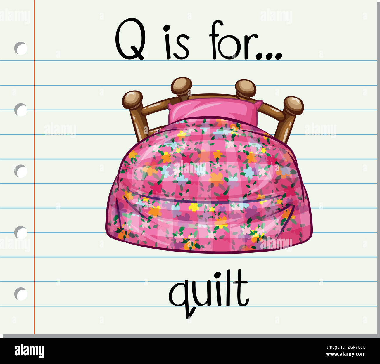 Flashcard letter Q is for quilt Stock Vector Image & Art - Alamy