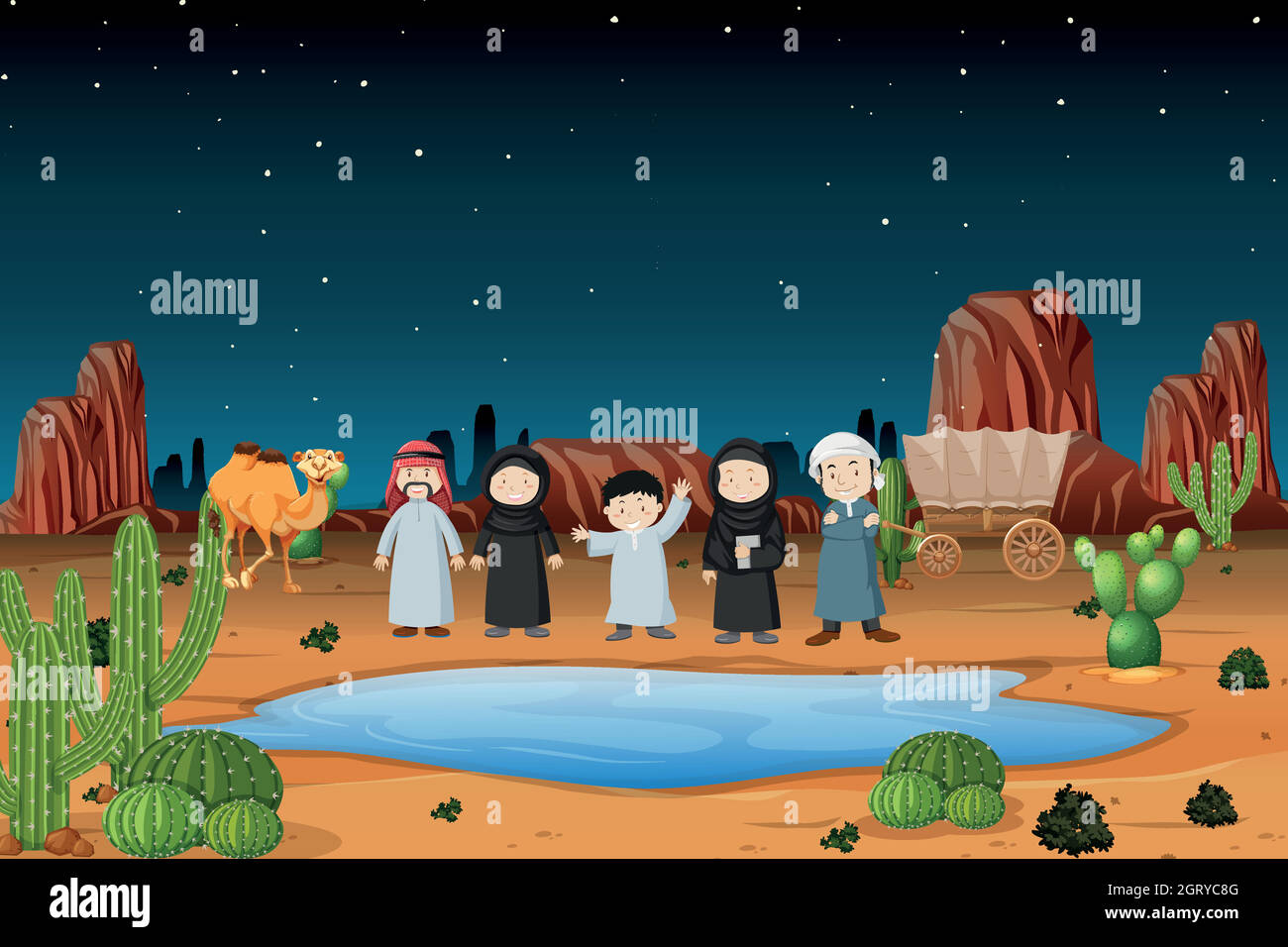 Arabic caravan in desert Stock Vector Image & Art - Alamy